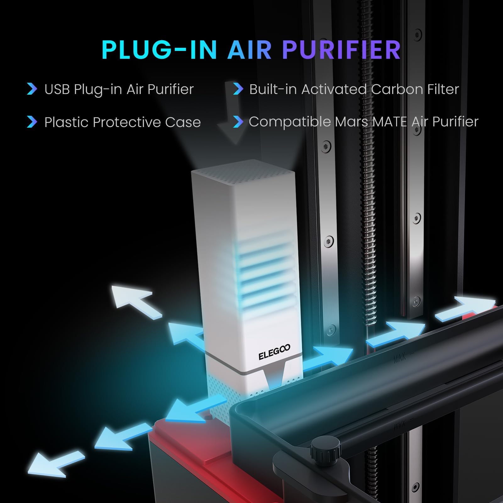ELEGOO Saturn MSLA 3D Printer UV Photocuring LCD Resin 3D Printer with 4K Monochrome LCD, Matrix UV LED Light Source, Off-Line, and WLAN Print,192x120x200MM / 7.55x4.72x7.87 Inches Printing Size