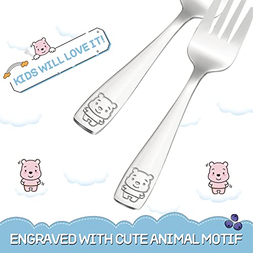 VITEVER 6-Piece Toddler Forks, Small Stainless Steel Kids Forks Set, Children Safe Forks for Self Feeding - Mirror Polished, Dishwasher Safe