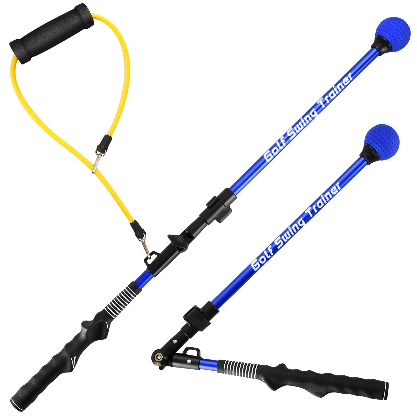 Golf Swing Trainer Portable Golf Training Aid Adjustable to Improve Hinge, Forearm Rotation, Shoulder Turn – Lightweight, Durable Golf Speed Strength with Rope to Strength Flexibility