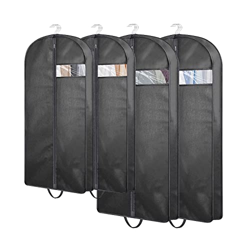 VIVUCY 40"/50 "garment bags for Closet Storage(2pcs40"+2pcs50")Garment Bags for Hanging Clothes, Suit Bags for Men Travel with Handles Garment Bags For Storage to Suit Jacket Shirt Coat Dresses