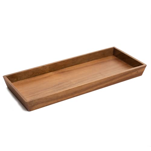 Jo Lavie Sink Wood Vanity Tray - Modern Bathroom Decor for Restroom, Dressers, Countertop - Versatile House and Apartment Decoration - 12" x 5" x 1"