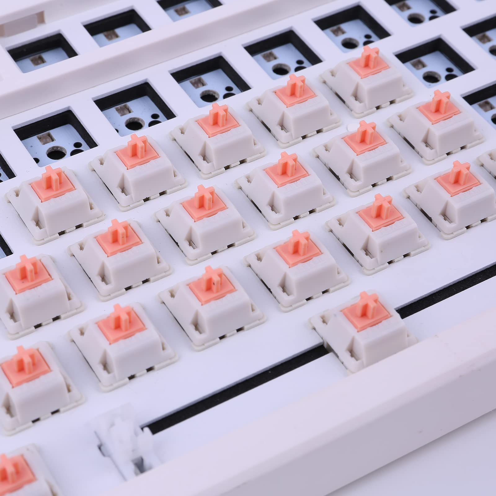 HELOIA Feker x Smoked Pink Switch for Mechanical Keyboard DIY - Linear Keyswitch 3 Pins 60gf for Mechanical Gaming Keyboards - Pre Lubed (45PCS, Smoked Pink Switch)