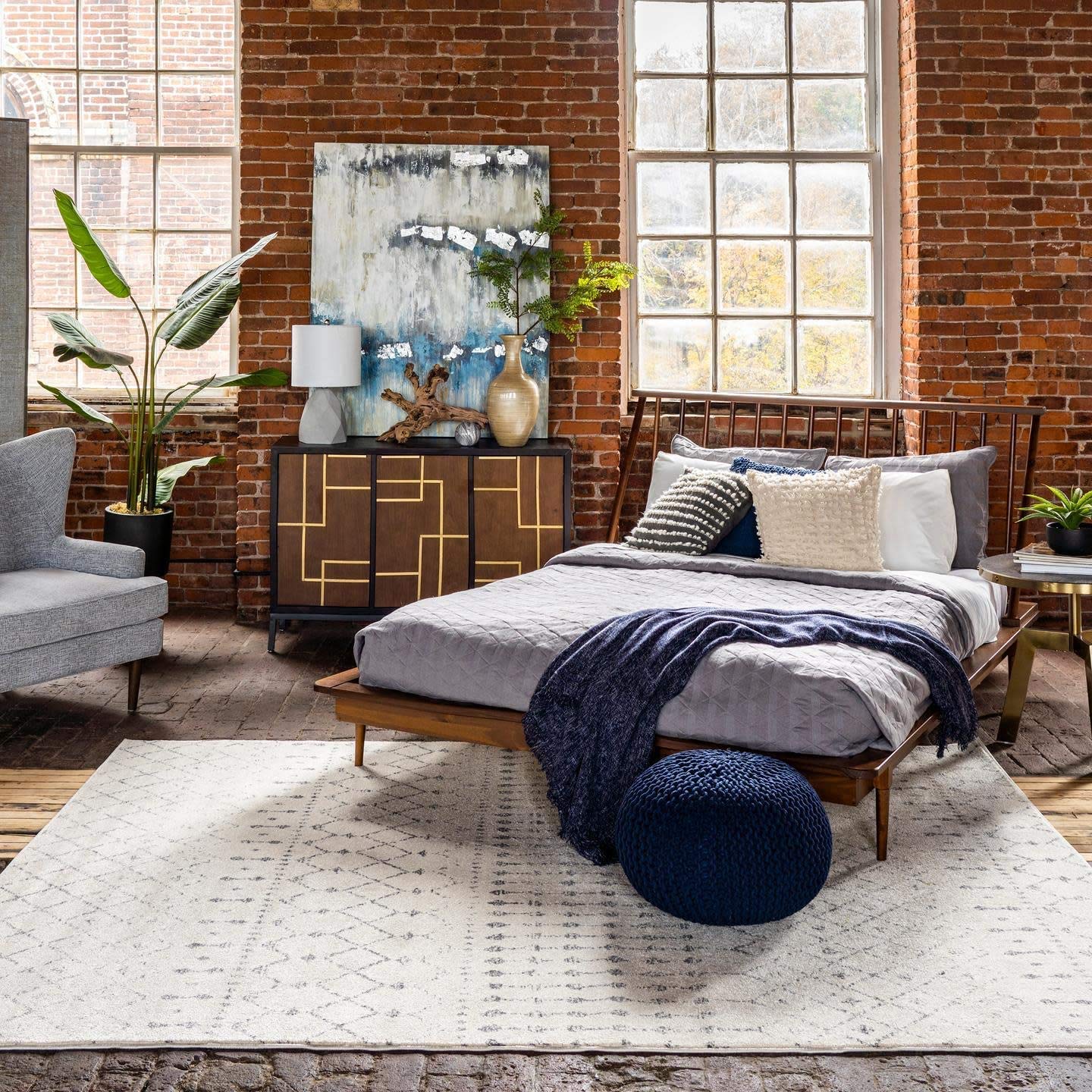 nuLOOM 7x9 Moroccan Blythe Area Rug, Grey, Faded Bohemian Design, Stain Resistant, For Bedroom, Dining Room, Living Room, Hallway, Office, Kitchen, Entryway