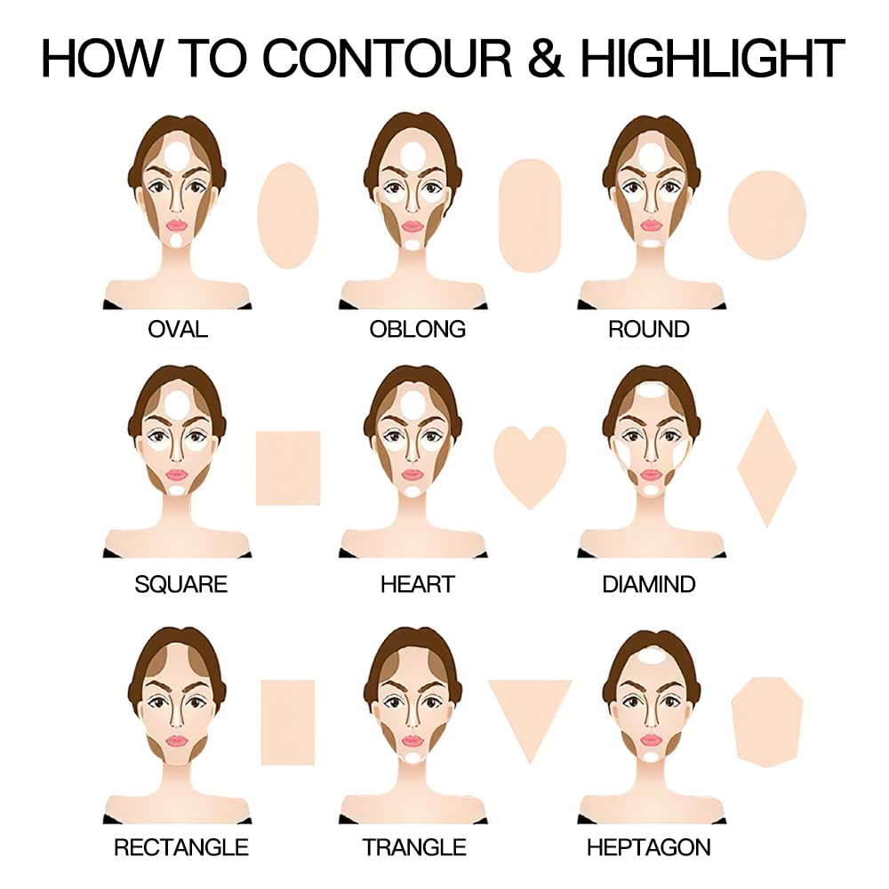 HEXZE Contour Powder Palette Face Sculpting Shading Powders Matte Highlighter Brightening Sleek Pigment Hydrating Bronzer