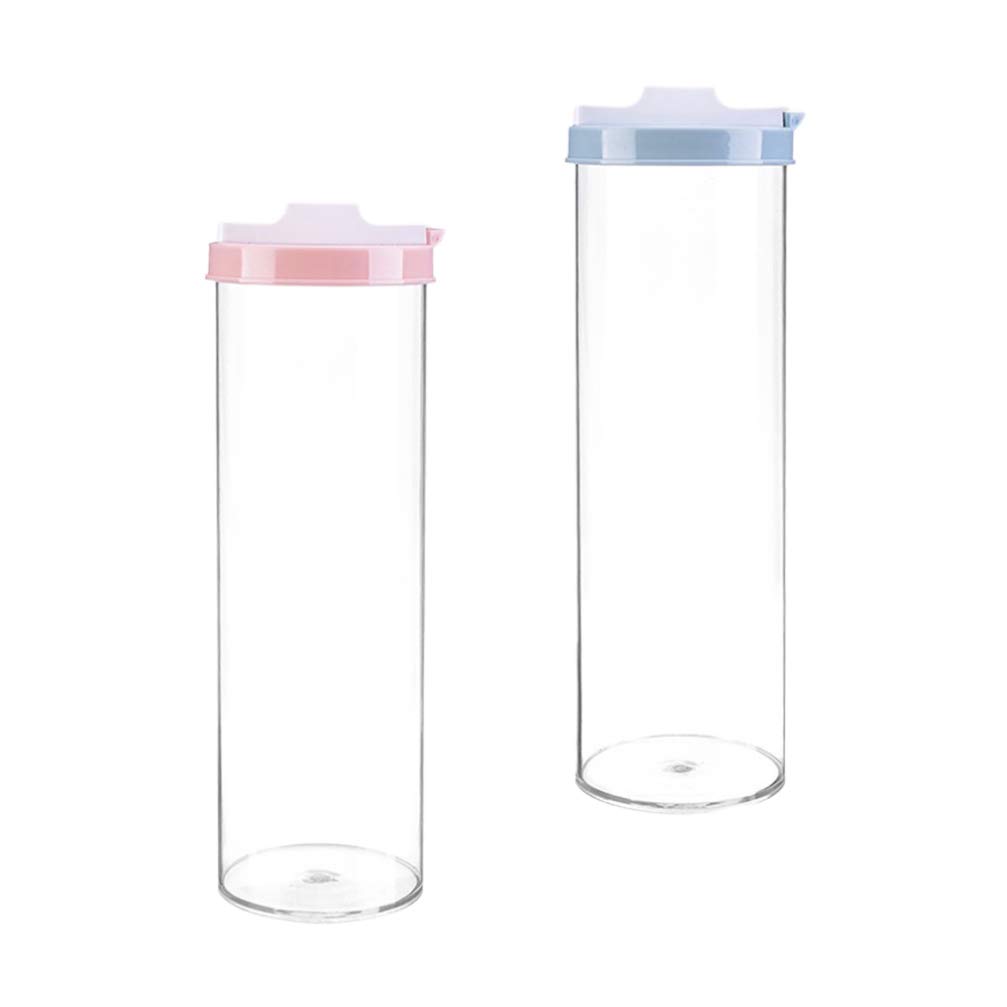 Hemoton 2Pcs airtight food canister food storage containers spaghetti holder plastic spaghetti noodle container cereal dispenser jar Jars for Spaghetti dry food container flour oatmeal
