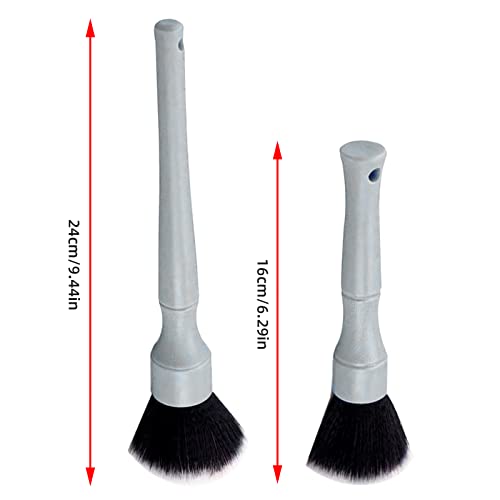 Kingsea Detailing Brush Set Ultra Soft Car Detail Brushes Scratch-Free for Elegant Surfaces, Interior Panels, Emblems, Air Vent, Wheel Nut, Badges, Dashboard (Gray)