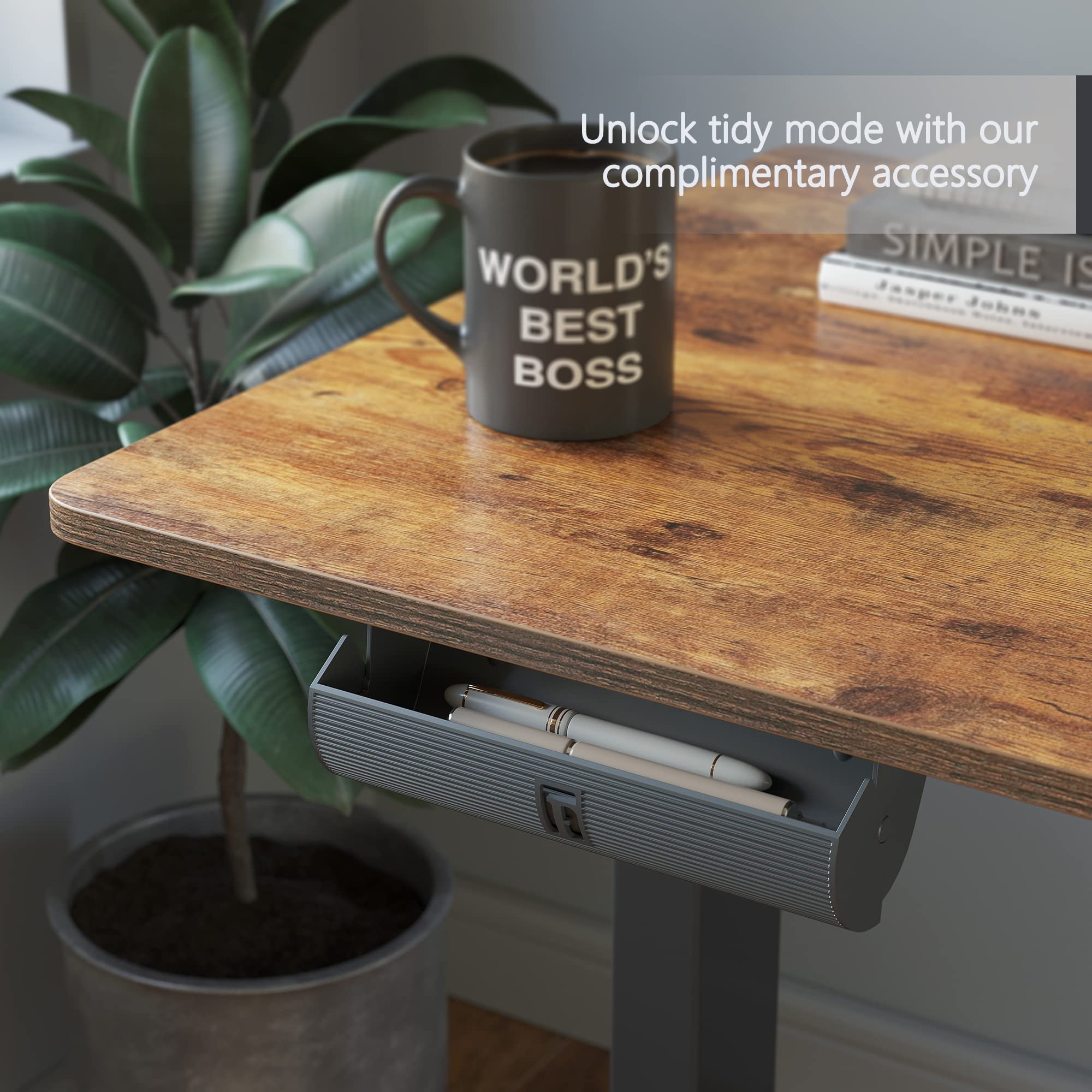 FEZIBO 63 Inch L Shaped Standing Desk & Anti Fatigue Mat