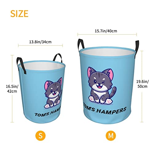 Personalized Hampers Custom Laundry Basket with Name, Customized Dirty Clothes Hamper with Photo/Text for Boys Girls Women Men, Collapsible Storage Basket with Handle for Bedroom, Small 16.5" x 13.8"