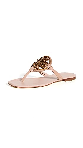 Tory Burch Women's Jeweled Miller Sandals, Meadowsweet, Pink, 8 Medium US