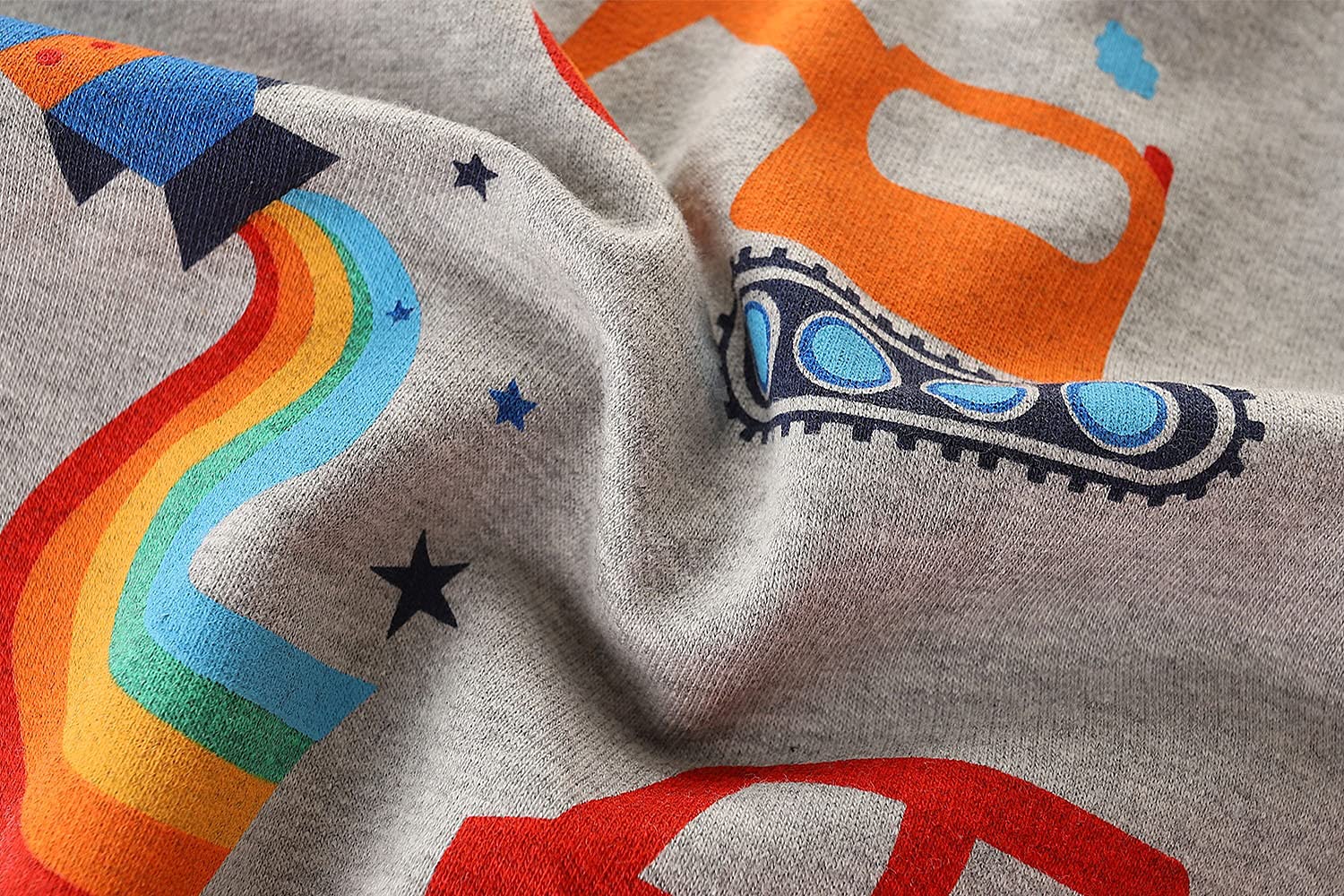 Funnymore Baby Boy's Crewneck Sweatshirt Clothes,Long Sleeve Shirt Top Outfits Grey Excavator 2t