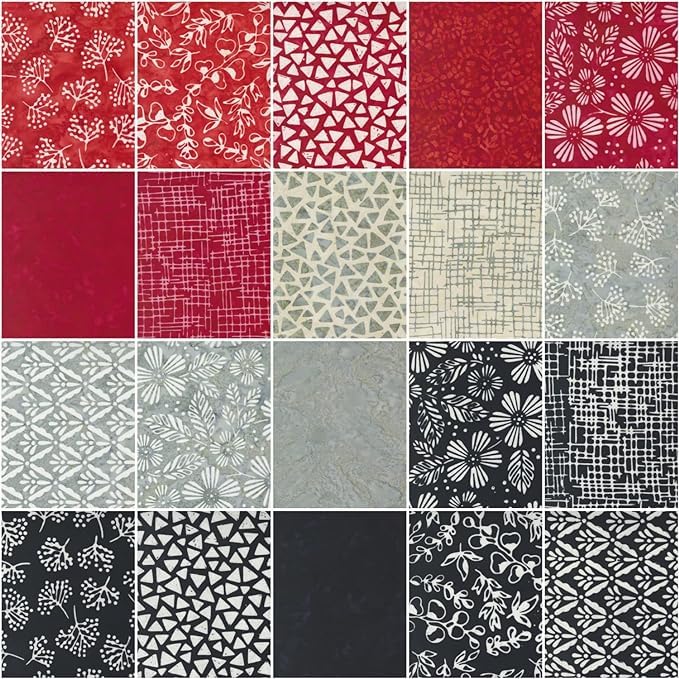 Fire & Ice Batiks Charm Pack; 42-5 Inch Precut Fabric Quilt Squares, 5 Inches