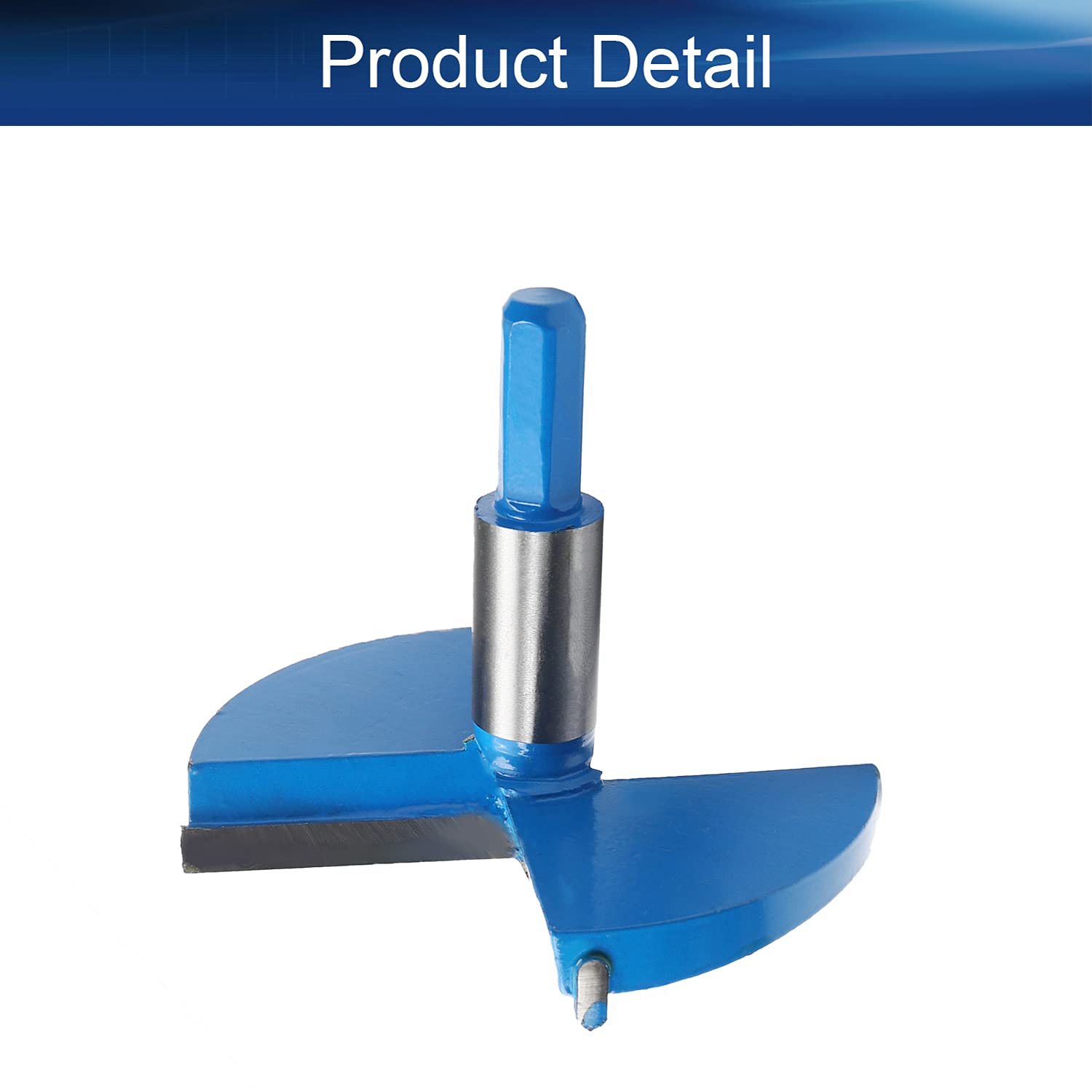 Heyiarbeit Forstner Drill Bits 100mm, Tungsten Carbide Wood Hole Saw Auger Opener, Woodworking Hinge Hole Drilling Boring Bit Cutter Blue 1pcs