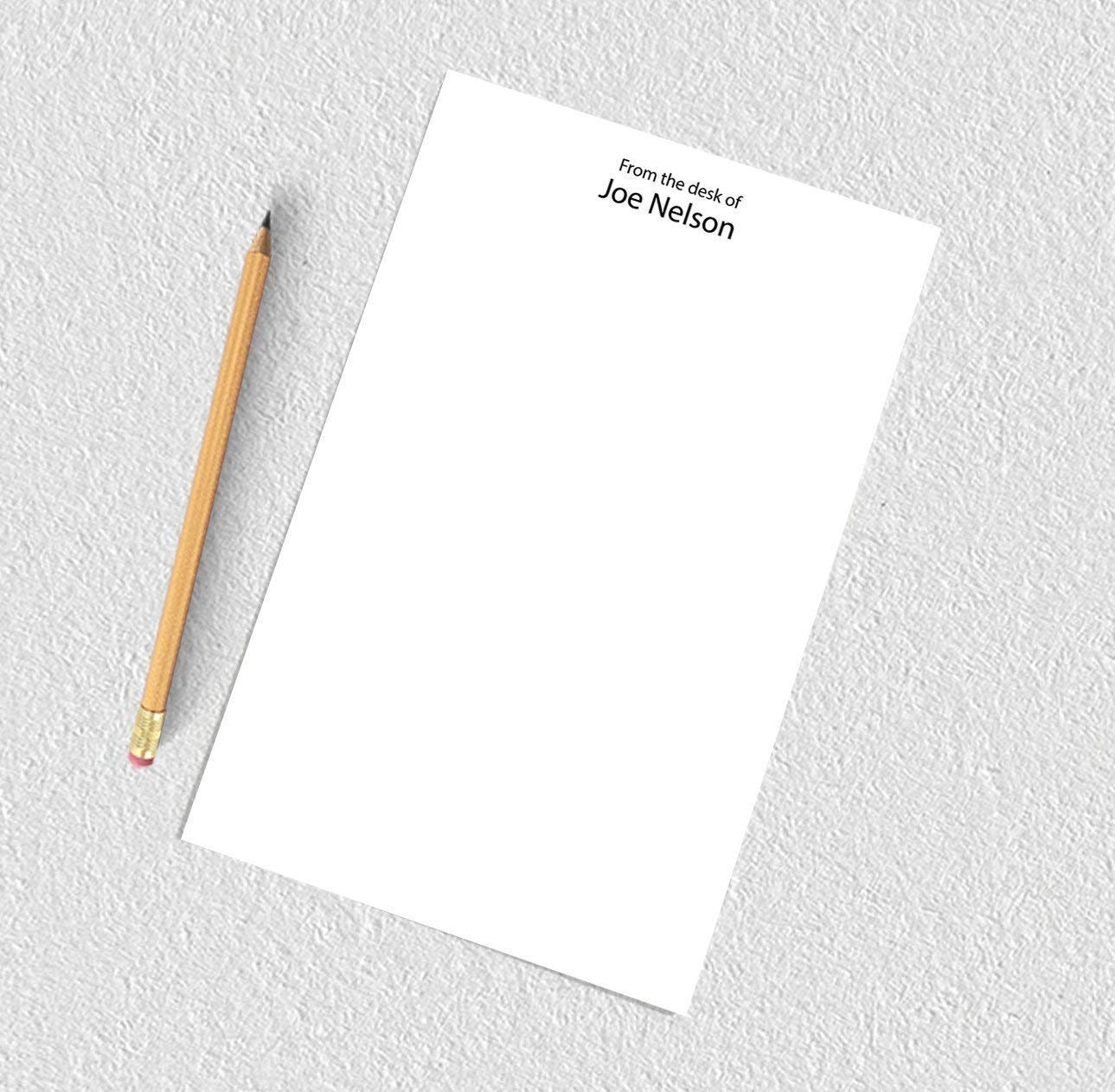 Personalized notepad set, notepad personalized gift, from the desk of notepad, 50 sheets, 5.5x8.5 inches, gift for coworker
