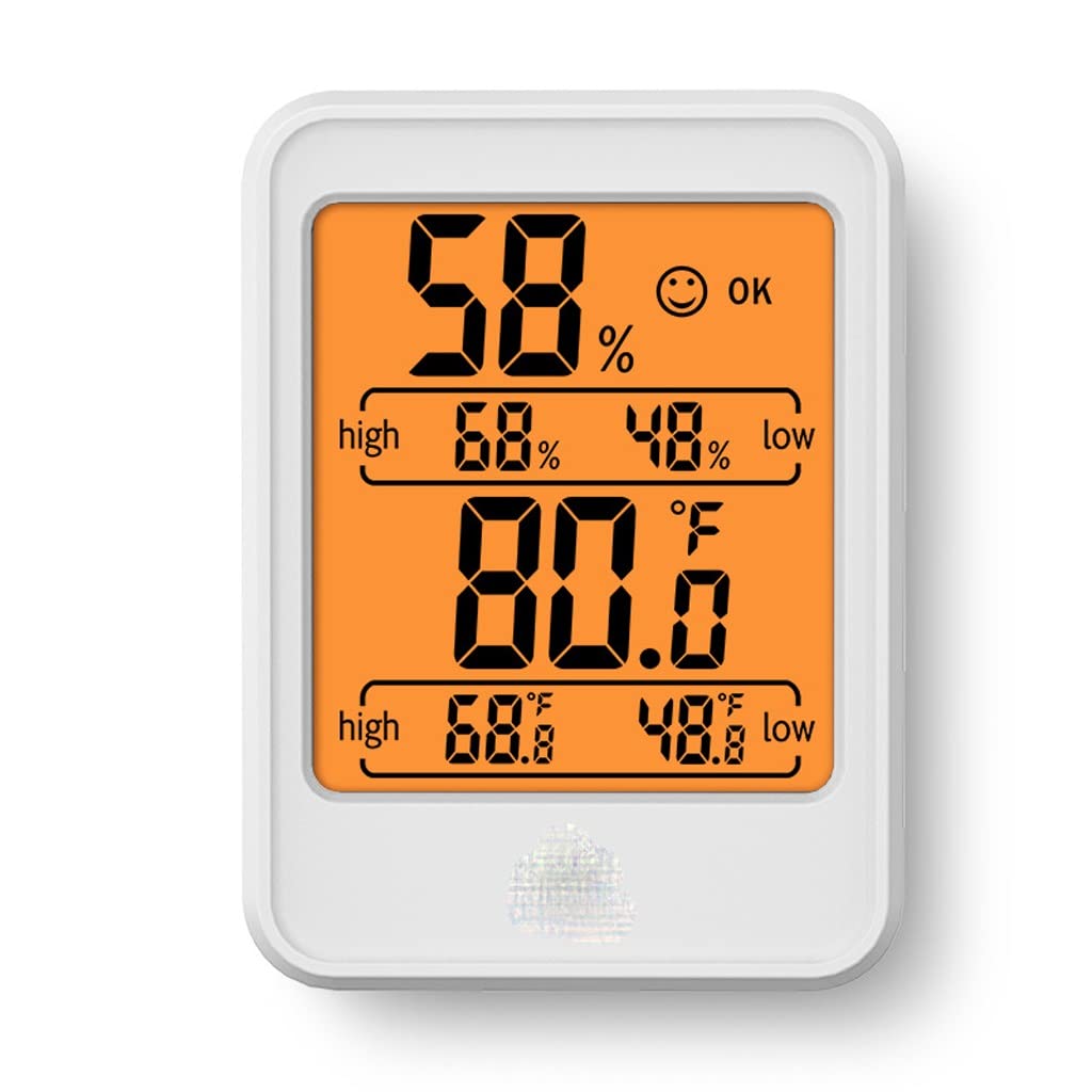 LNYHLXS Indoor Hygrograph Backlight Hygrometer Digital Household Temperature Meter Weather Station(E)