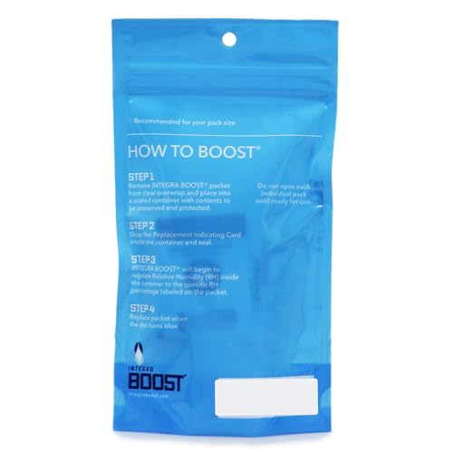 Integra Boost 2-Way Humidity Control Pack - Preserve Flavor & Control Humidity at 62% RH - Moisture Absorber for Herbs, Spices & More - 2 Gram (Pack of 6)