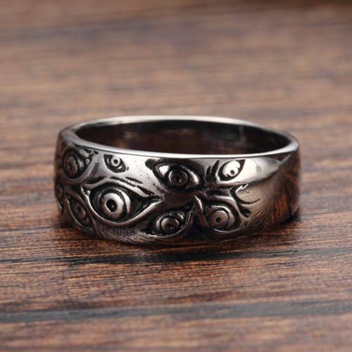Fuqimanman2020 Vintage Stainless Steel Evil Eye Ring