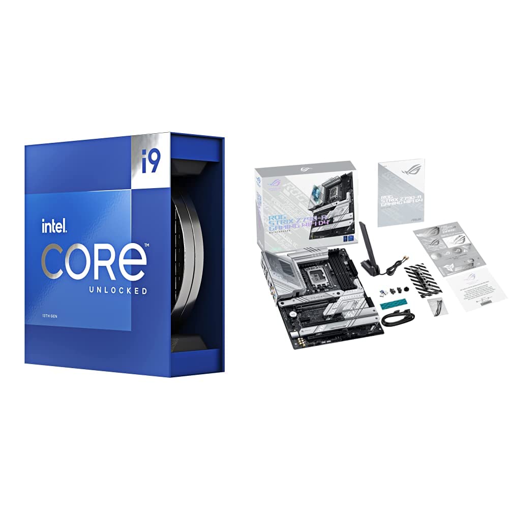 Intel Core i9-13900K Desktop Processor & ASUS ROG Strix Z790-A Gaming WiFi D4 LGA1700(Intel®13th&12th Gen) ATX Gaming Motherboard