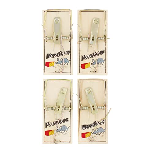 Pestguard Classic TM2 Wooden Mouse Traps โ (Pack of 4) Effective, Reusable, and Humane Solution for Mouse Control. Eco-Friendly and Cost-Effective. Includes Bait Trigger Mechanism