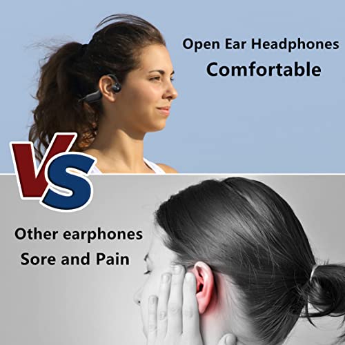 Sainellor Bone Conduction Headphones,Bluetooth Wireless Open-Ear Headphones,IP68 Waterproof Sport Headphones Built-in Mic with Night Light for Workout, Running, Gym, Hiking, Cycling (Dark Grey)