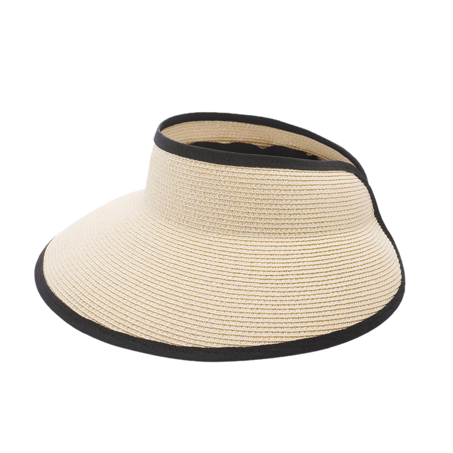 Joywant Straw Sun Visor Hats for Women-Roll Up Summer Golf Visors Cap UPF 50+ Premium Straw Brown
