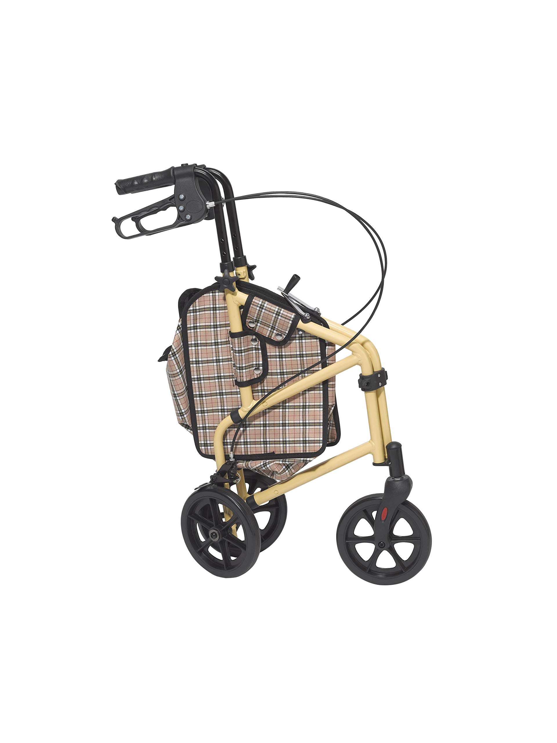 Drive Medical Winnie Lite Supreme Rollator Walker with Wheels, Tan Plaid