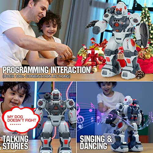 toylefun Robot Toys for Boys Kids 5-7 Year Old Remote Control Robots Gifts for 6-8 Birthday Present Toy Hand Gesture RC Sensing 2022 hot Smart programmable Robotics for 3 4 6 9 10 11 and up