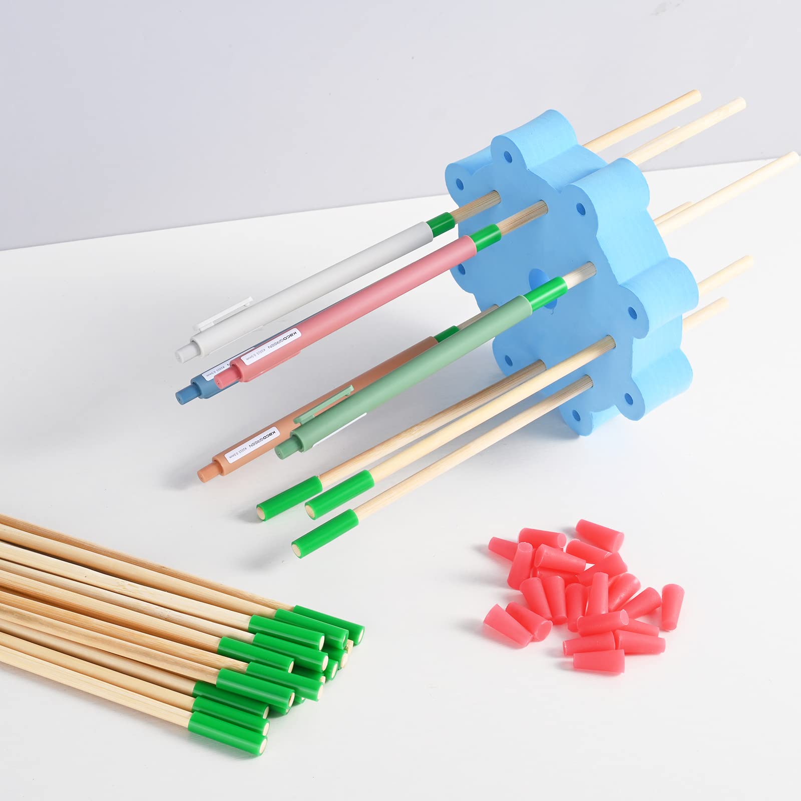 Foam for Pens Epoxy,Pen Turner Adapter Epoxy Pen Attachment Set Pen Holder for Cup Turner DIY Craft epoxy Resin pens,Work with 1/2 Inch PVC Pipe-2PCS (2PCS Blue)