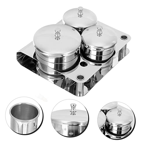 NIYANGLE 5 Sets Nail Dappen Dish Nail Holder Guasha Tool Metal Tray Nail Tool Kit Uñas Acrilicas Nail Art Use Cup Nail Art Cleaning Tool Nail Liquid Holder Nail Brush Nail Polish Bracket