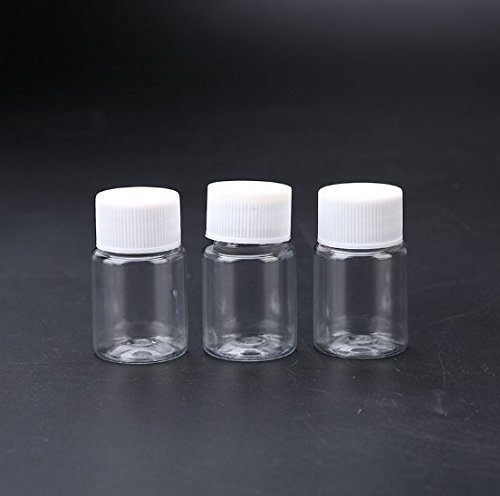 VNDEFUL 20PCS 15ML Plastic Empty Small Mouth Graduated Lab Chemical Container Reagent Bottle Sample Sealing Liquid Medicine Bottle