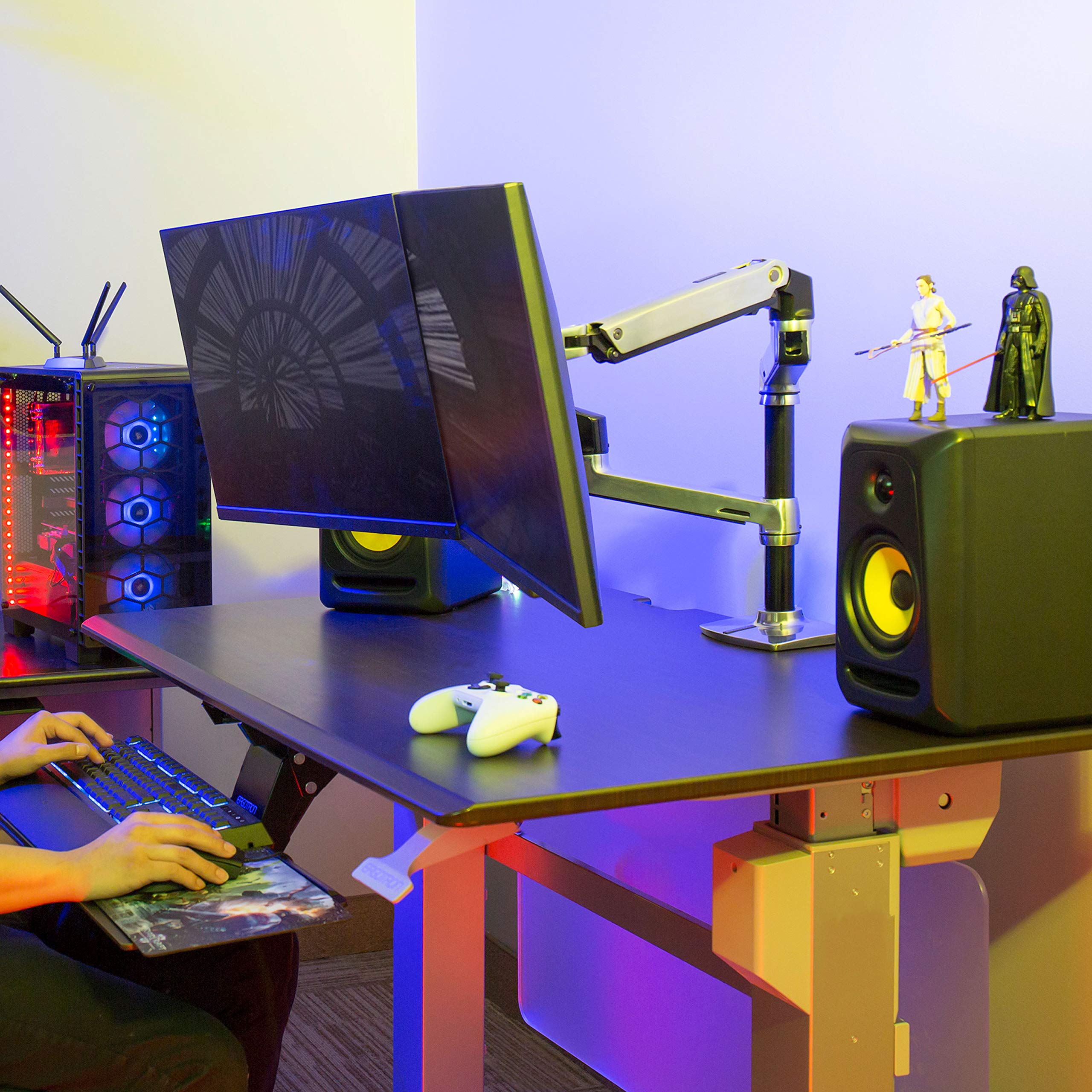 Ergotron β LX Vertical Stacking Dual Monitor Arm, VESA Desk Mount β for 2 Monitors Up to 24 Inches, 7 to 20 lbs Each β Polished Aluminum