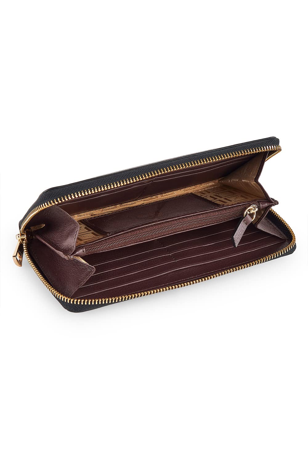 Lodis Women's Flynn Zip Around Continental Wallet, Smooth Slim Leather Wallet, Handbag, Trumble (Brick)