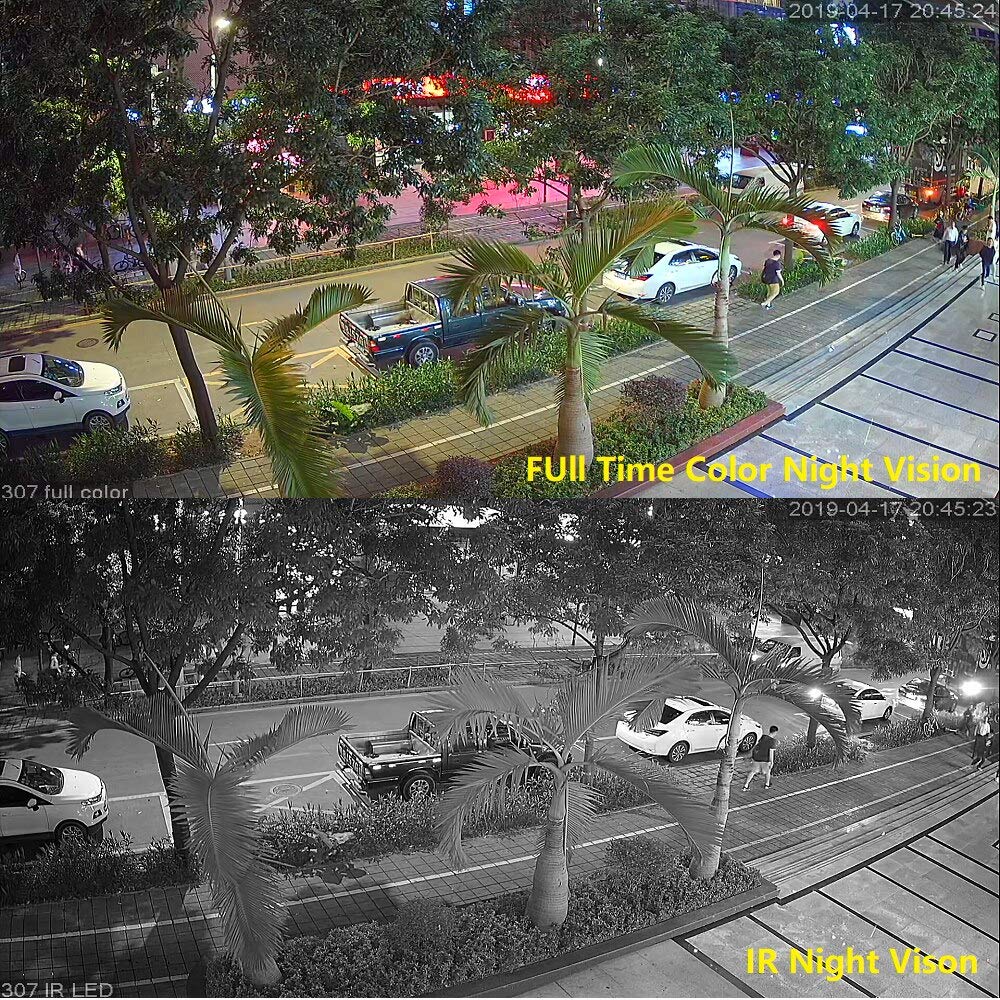 EVERSECU 1080P 24/7 Full-time Color Spotlight Night Vision HD Analog Bullet Security Camera with Warm Light LEDs, 2MP (HD-TVI/AHD/CVI/Analog) 4-in-1 CCTV Camera Outdoor Weatherproof