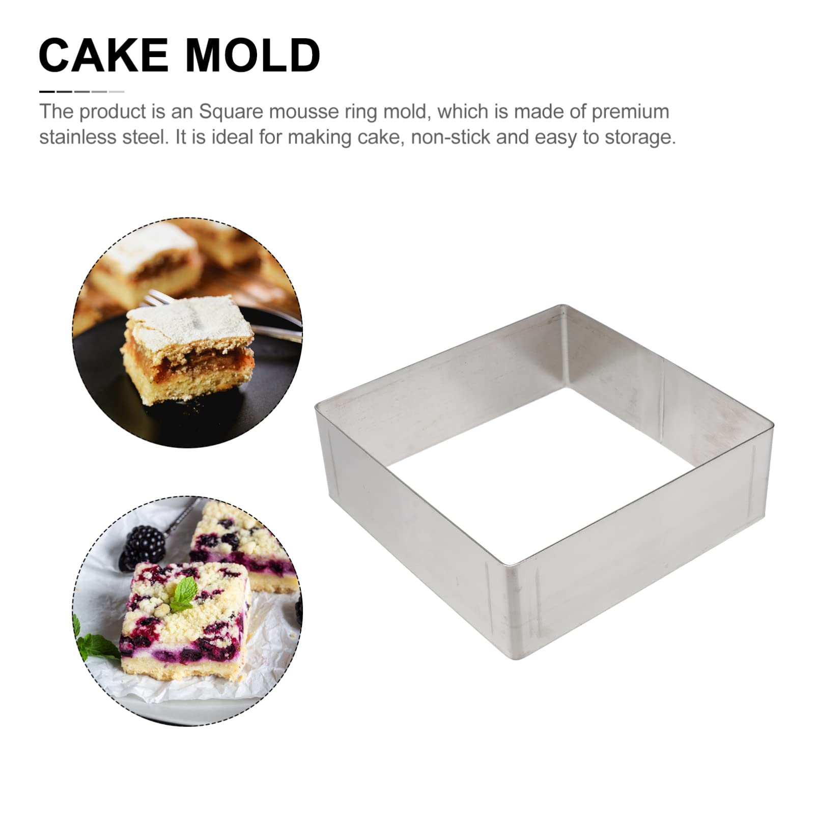 Hemoton Biscuit Cutter Funnel Cake Ring Baking Rings Cake Collar Cookie Decorating Cooking Rings Cake Cookie Cutter Square Baking Cutter Pastry Rings Stainless Steel Production Design Baby