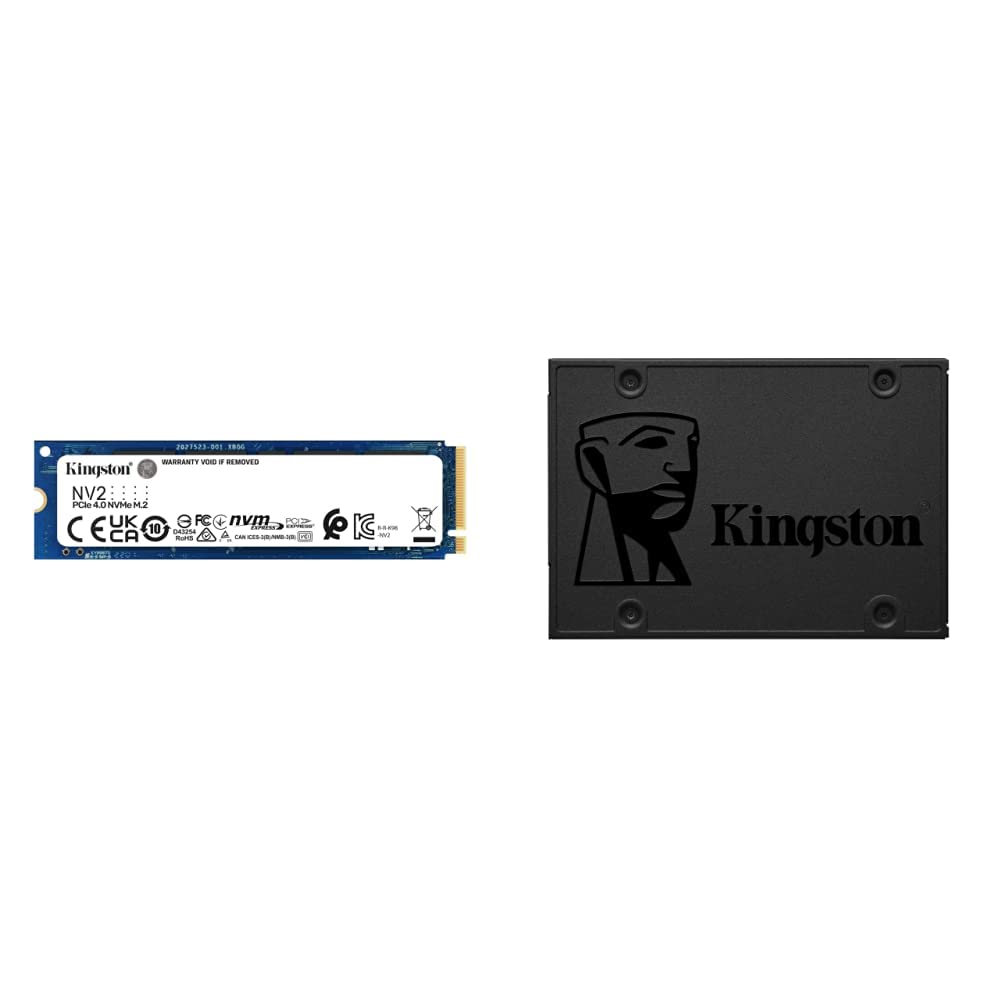 Kingston NV2 500G M.2 2280 NVMe Internal SSD | PCIe 4.0 Gen 4x4 | Up to 3500 MB/s | SNV2S/500G & 480GB A400 SATA 3 2.5" Internal SSD SA400S37/480G - HDD Replacement for Increase Performance