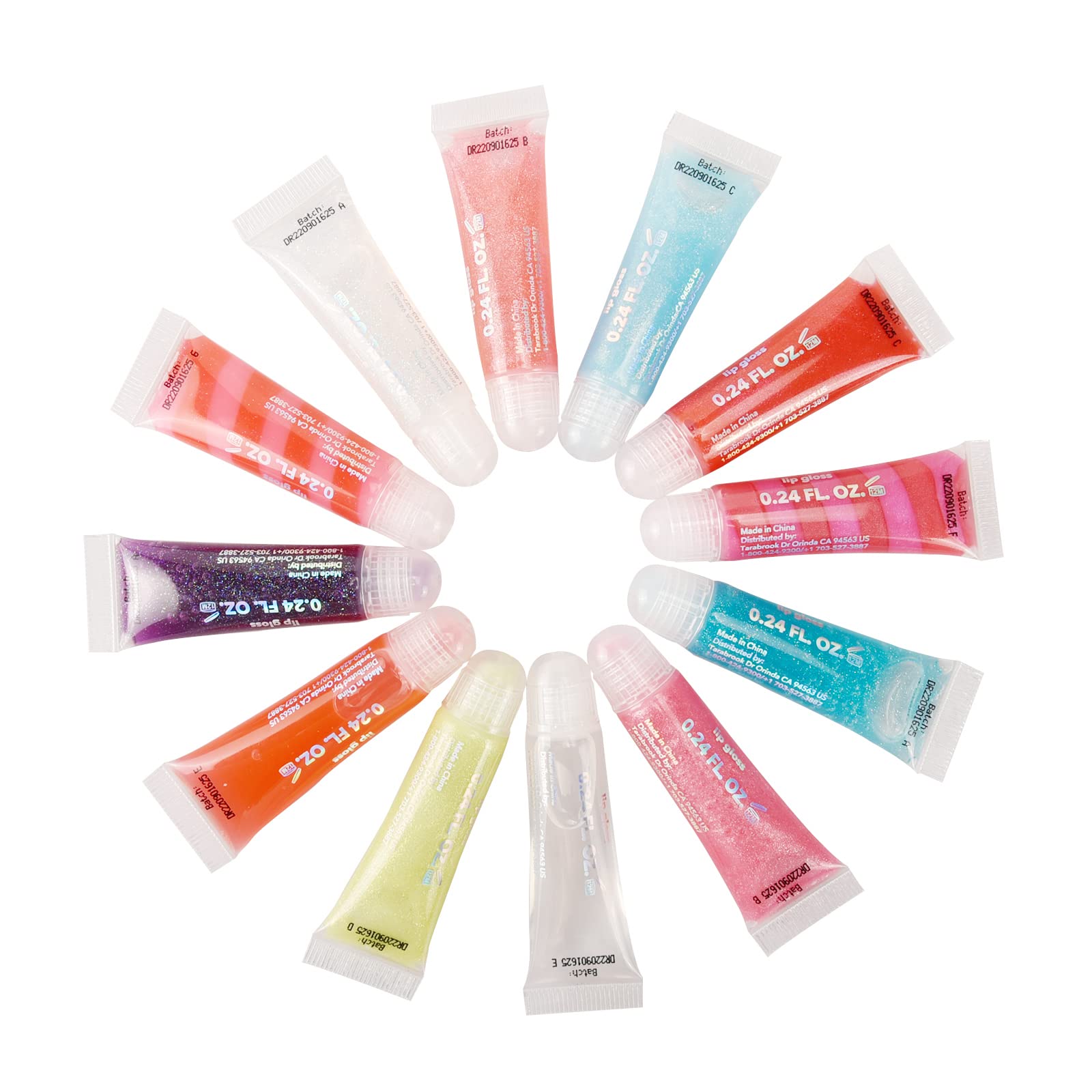 iBi Makeup 12 Pcs Lip Glosses for Girls, Abssorted Fruity Flavors Moisturizing Shimmer Glitter Glossy Lip Gloss Lip Care Set for Kids and Teens Ages 5+