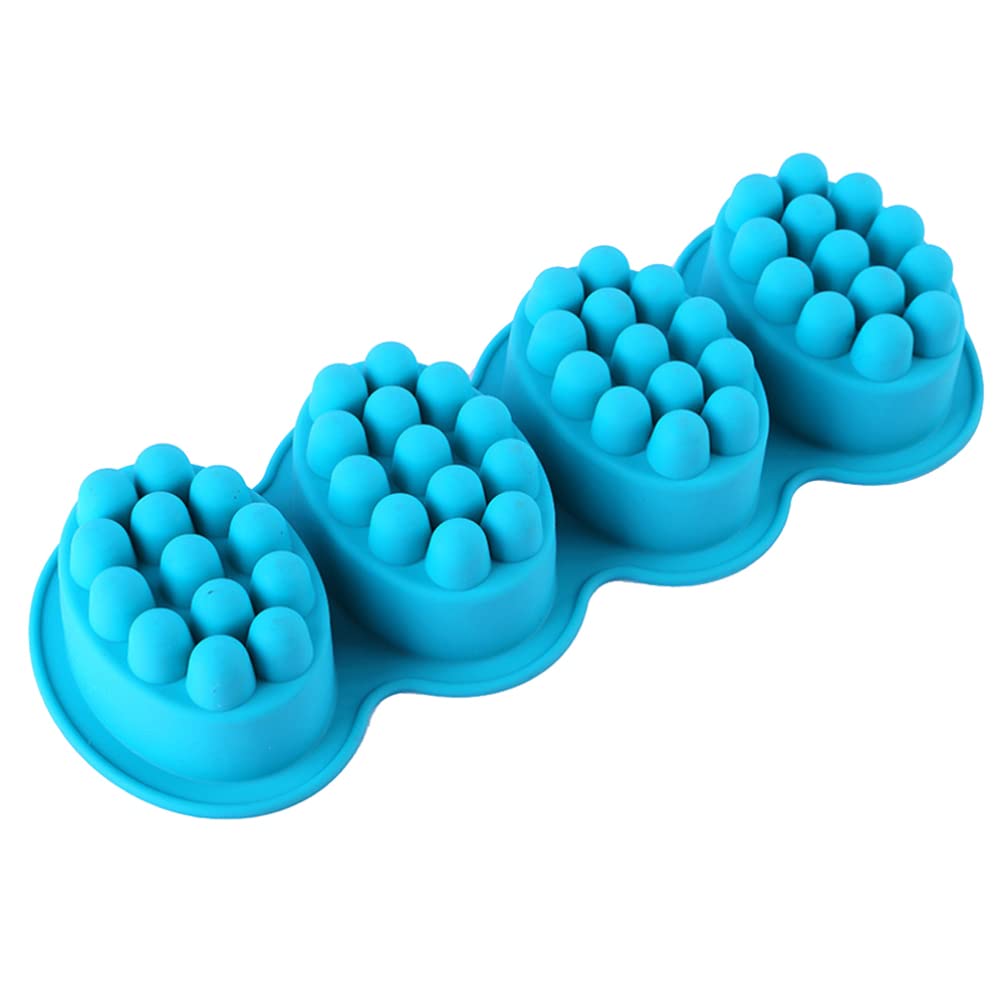 FOMIYES Cookie Stencils Candy Silicone Candle Molds Soap Massage Silicone Fudge Molds Massage Soap 4-Cavity Cake Baking Massage Stick Cake Suite 3D Soap Box