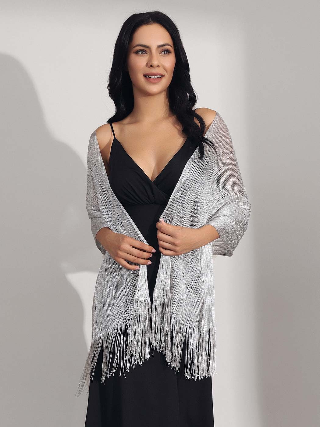 GORAIS Women Shawls and Wraps for Evening Dresses Wedding Scarf Formal Shrug with Rhinestone Buckle for Bride and Bridesmaids