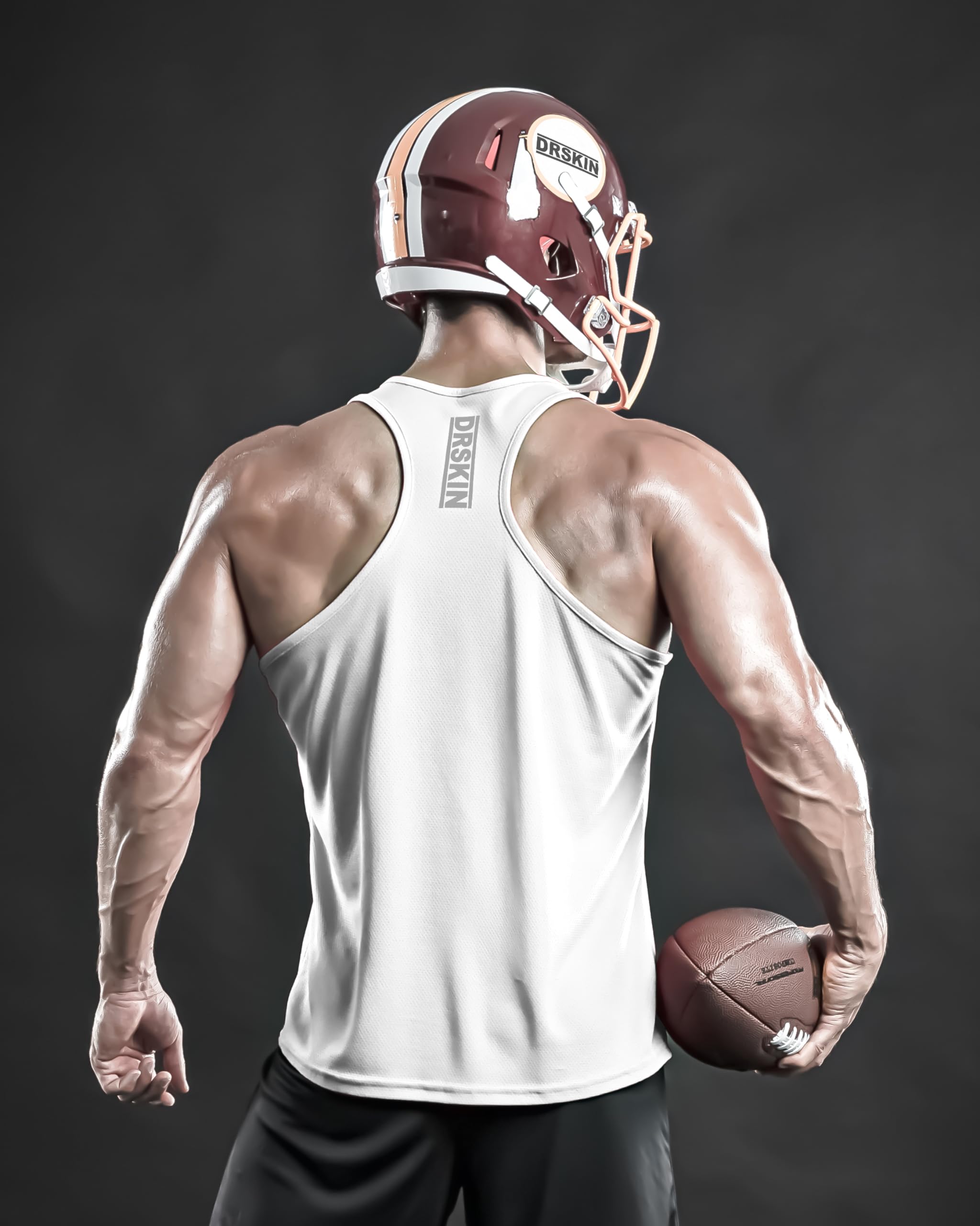 DRSKIN Men's 4-Pack Dry Fit Y-Back Muscle Tank Tops, Gym Bodybuilding Training, Athletic Workout Cool Shirts (BTF-ME-TA, M)