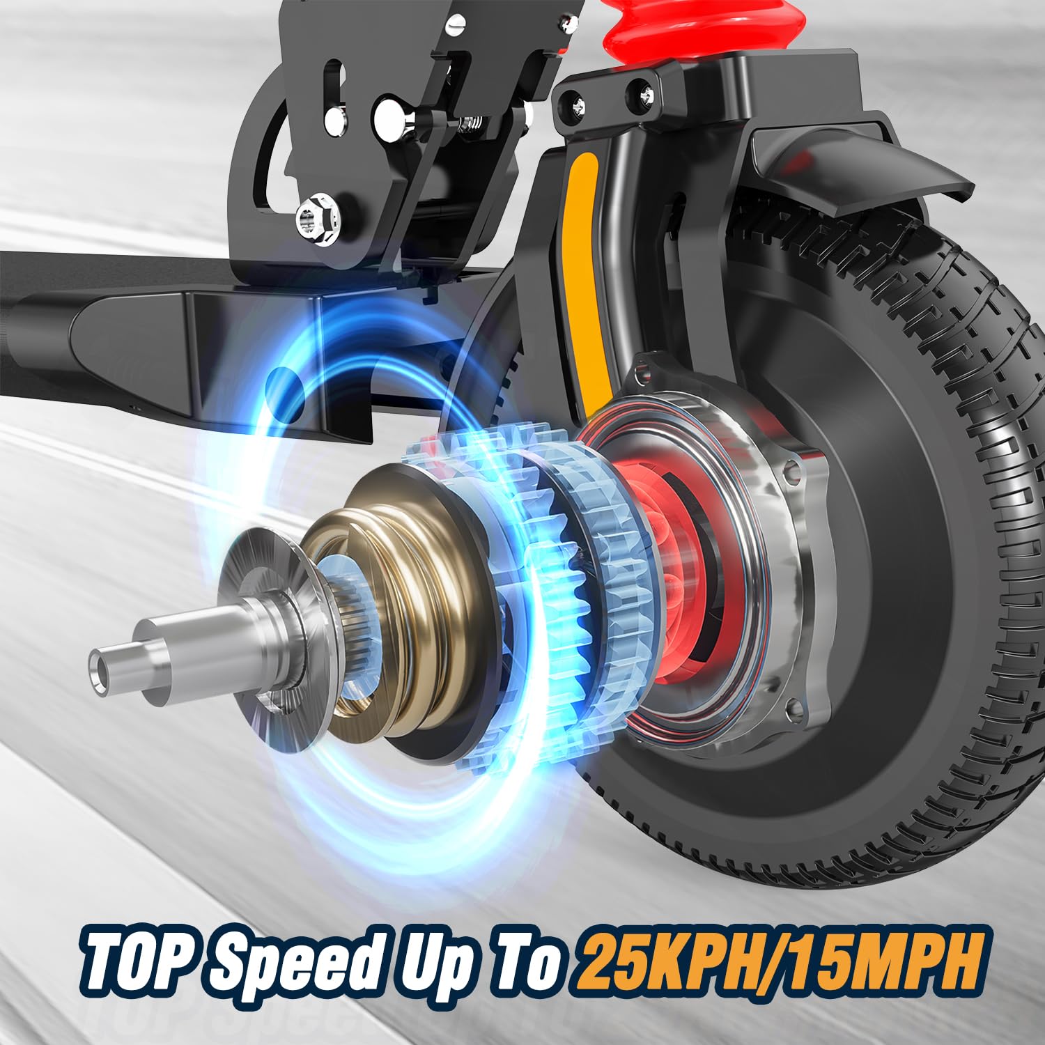 Electric Kick Scooter, Max 15MPH Power by 250W Motor,12/15Miles Range, Commuting E-Scooter, 6.5" Solid Tire,Foldable Scooter for Adults & Teens,Smart APP