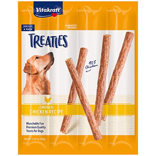 Vitakraft Treaties Dog Chew Sticks - Treats Made with 90% Chicken - Soft Dog Jerky Treats - Dog Chews No Rawhide