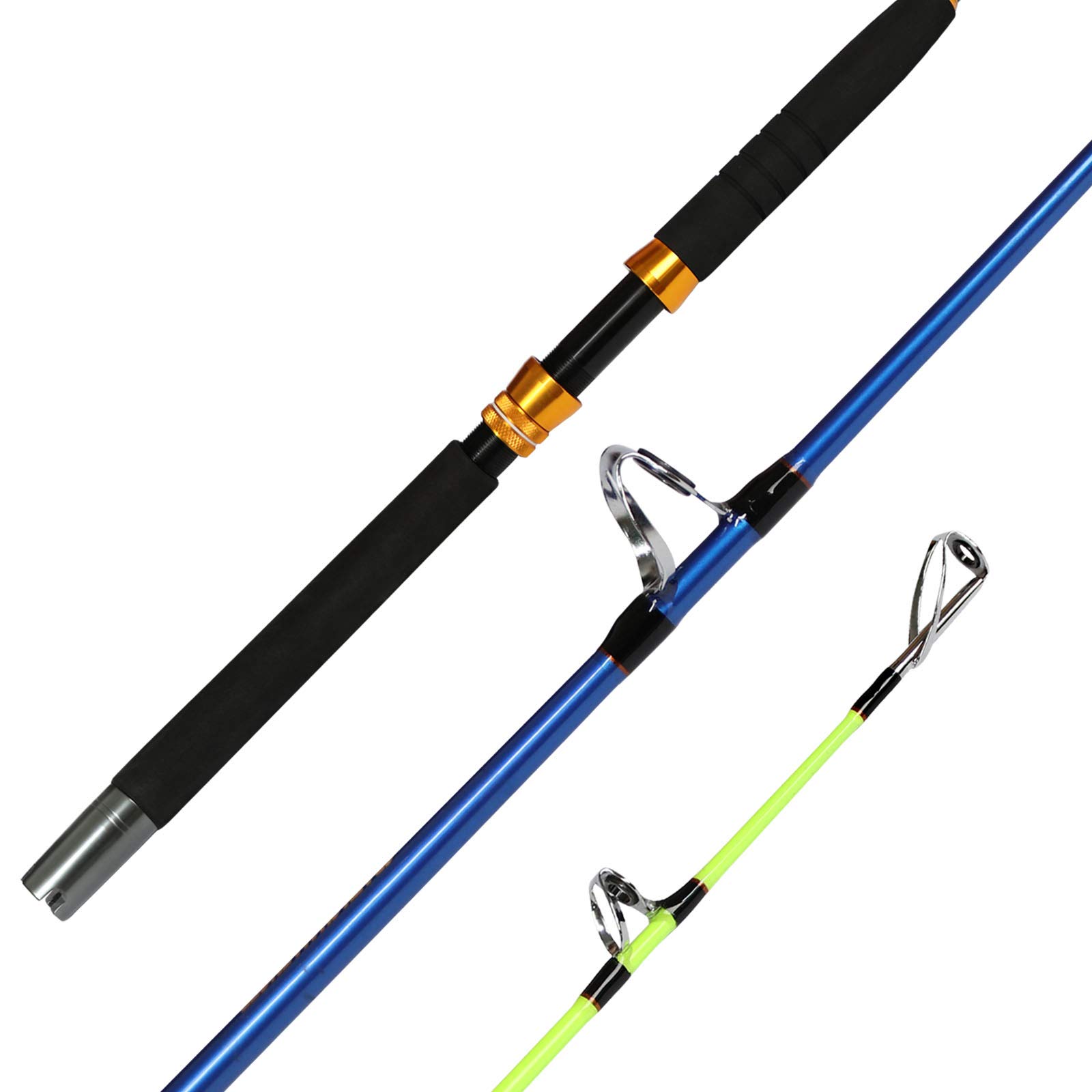 Fiblink Saltwater Offshore Extra Heavy 2-Piece Conventional Boat Fishing Rod(50-80lb, 6-Feet)