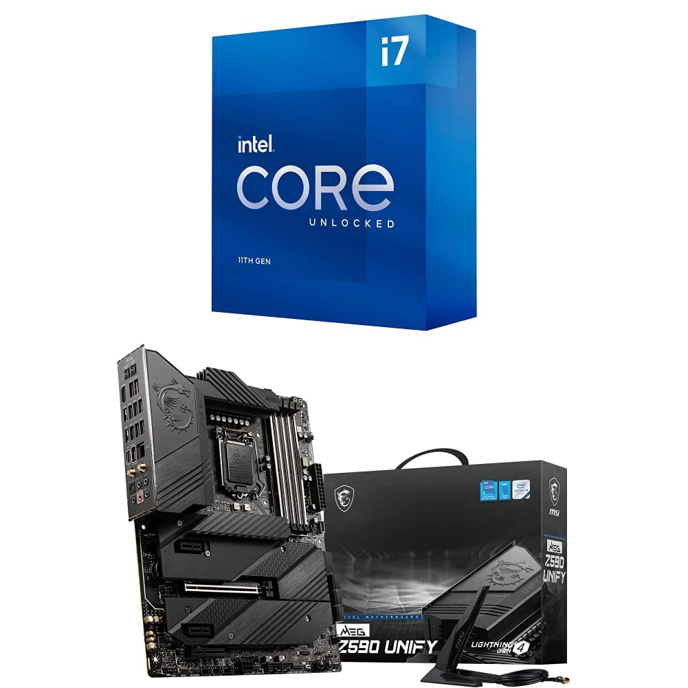 Intel® Core™ i7-11700K Desktop Processor 8 + MSI MEG Z590 Unify Gaming Motherboard