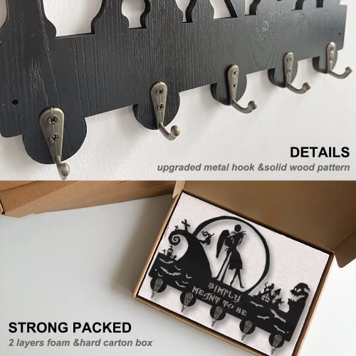 SANDIKSHA Cartoon Key Holder, Animation Style Wall Mount Organizer Wooden Key Rack with 5 Key Hooks, Rustic Home Wall Mounted Key Hangers Decor for Entryway Door Bathroom Kitchen,Gifts for Children…