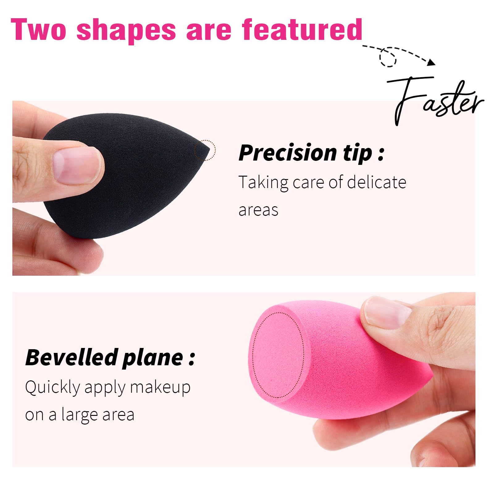 Foonbe 3Pcs Makeup Sponge, Paw Paw Makeup Blending Beauty Sponge, Blender Beauty Sponge Use for Cream, Liquid Makeup and Powder Foundation Beauty Cosmetic (Orange)