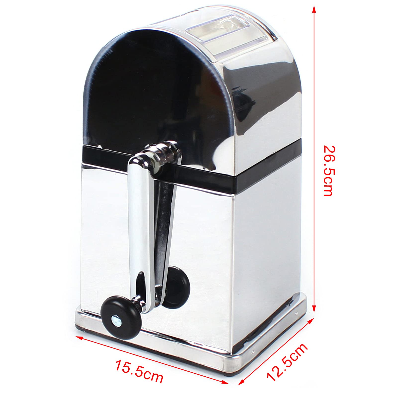 Ice Crusher, GDAE10 Stainless Steel ABS Shaver Ice Maker Machine Manual Snow Cone Machine Icee Slushie Shaved Ice for Home Bar Restaurant Party Cold Drinks, Fast Crushing, Easy Clean