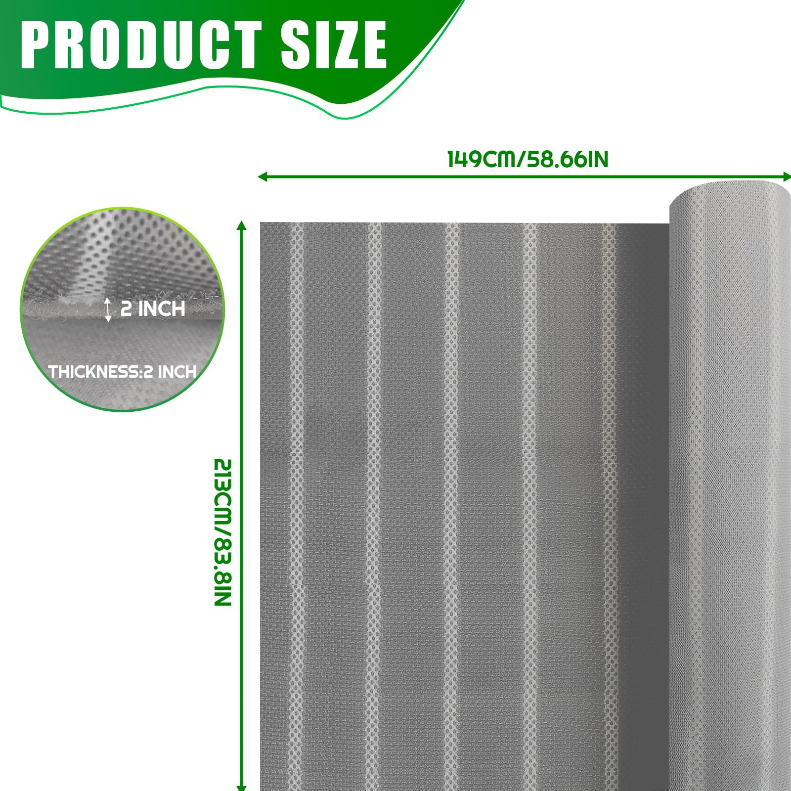 Mattress Underlay RV Under Mattress Ventilation Air Meshfiber Under Mattress Pad for RV Boat Camper Creating The Bed Air Flow and Dry( 83" L x 56" W)