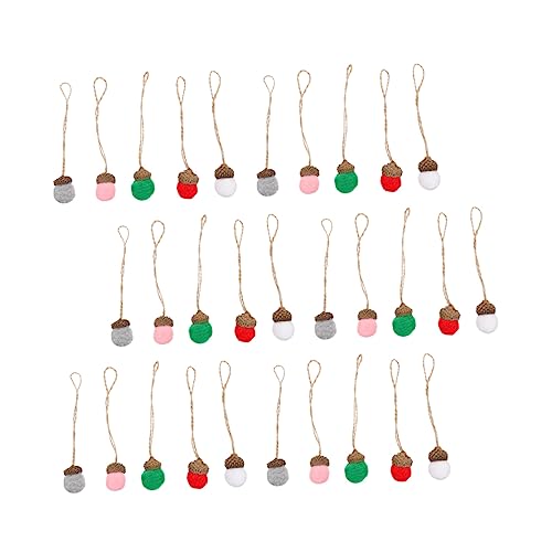 NOLITOY 24pcs Felt Christmas Material Felt Balls Bulk Wool Acorn Ornaments Acorn Accessories Decorate Christmas Acorn Balls Pendant Christmas Tree Manual Christmas Tree Hanging Decor