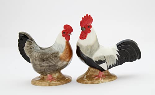 StealStreet SS-CG-20883 Painted Pair of Roosters Salt and Pepper Shakers Set, Black, 3 5/8" x 2 3/8" x 3 7/8"H