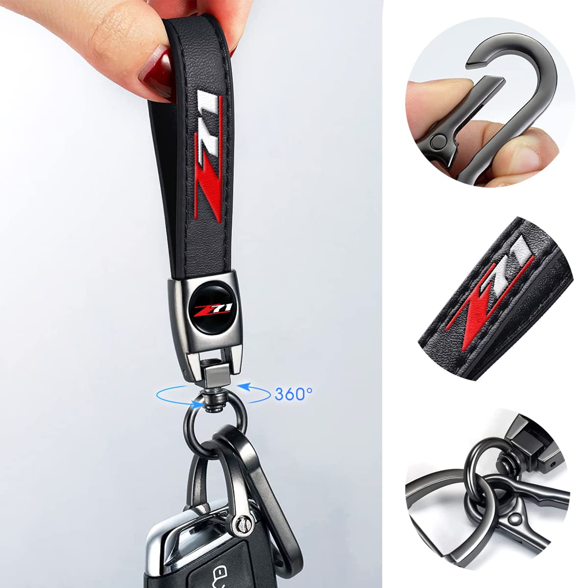 Gorota Black Genuine Leather Key Chain Car Keychain Keyring Car Accessories