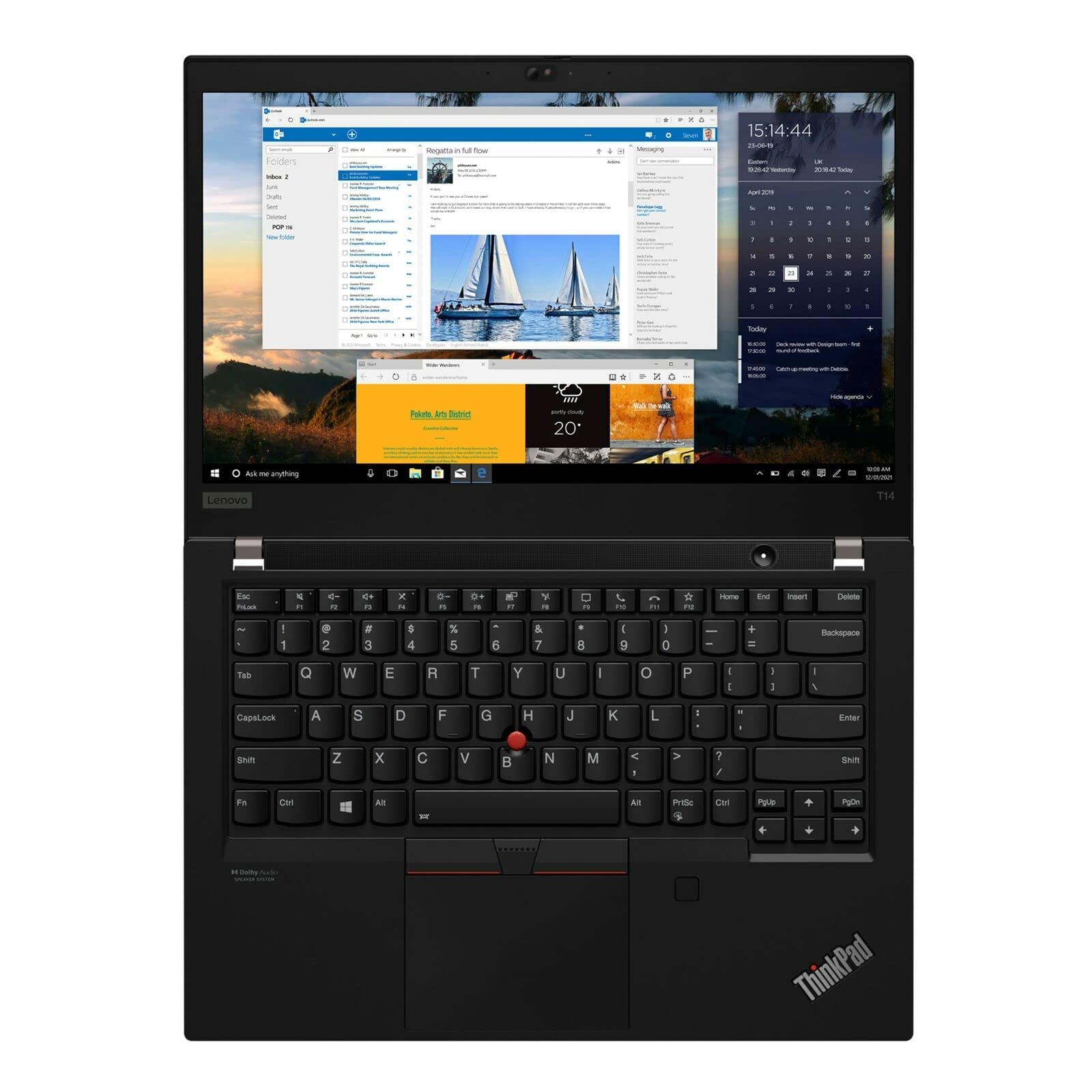 Lenovo 2023 ThinkPad T14 Gen 2 14" FHD IPS Business Laptop 4-Core Intel i7-1165G7 Iris Xe Graphics 32GB DDR4 1TB NVMe SSD WiFi 6E BT RJ45 HDMI Thunderbolt4 Fingerprint Backlit Windows 10 Pro w/RE USB